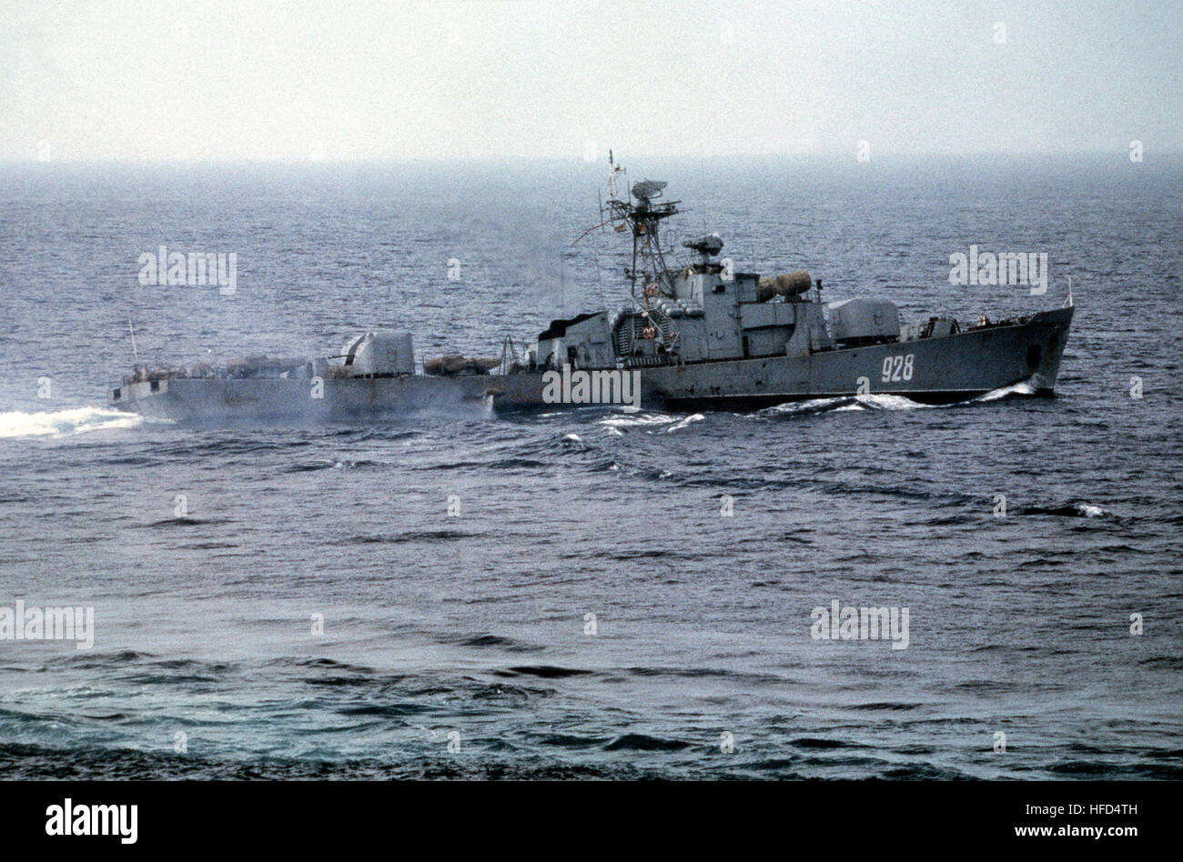 A starboard view of the Soviet Petya I class frigate 928 (FFL 928 ...