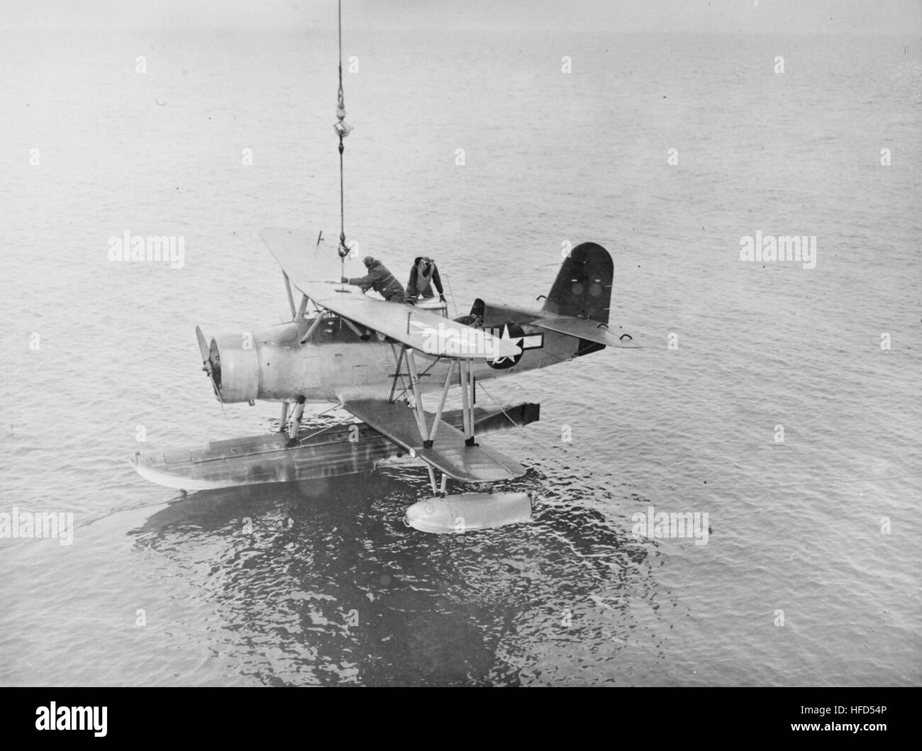 SOC-1 is hoisted aboard USS Currituck (AV-7) in Antarctica in 1947 ...