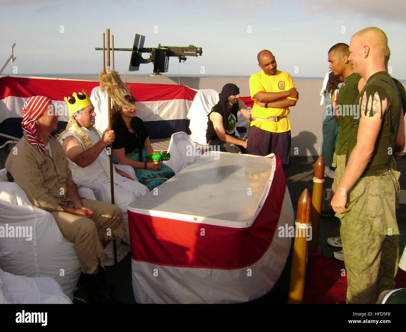 King Neptune and his Royal Court decide whether these Marine "wogs" are ...