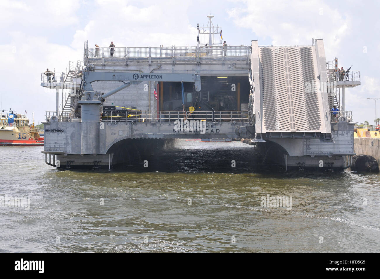 The joint high-speed vessel USNS Spearhead (JHSV-1) is moored at Naval ...