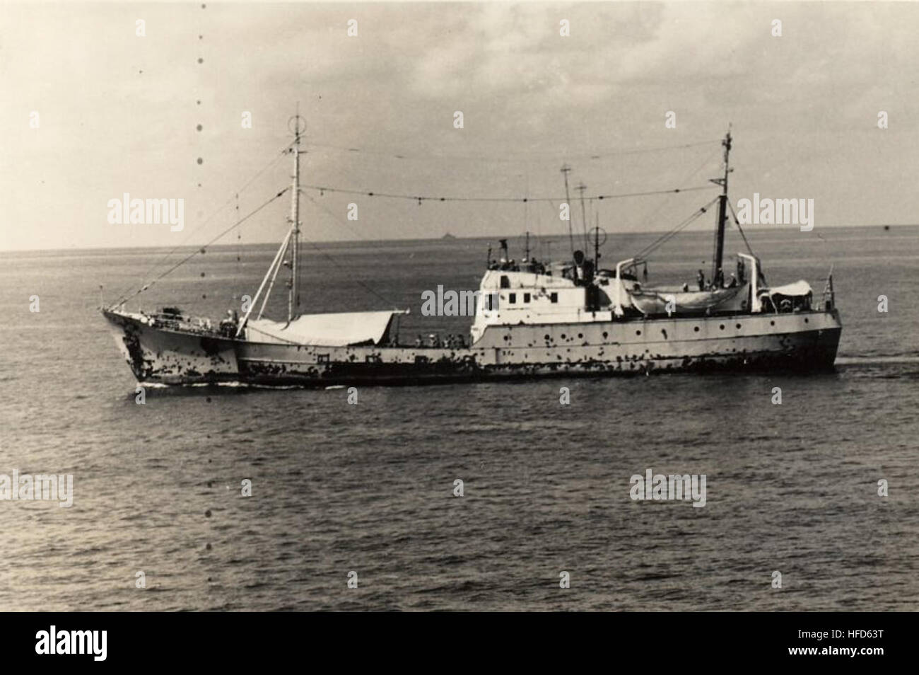 Soviet AGI ship seen from aboard USS Camp, 1970 Stock Photo - Alamy