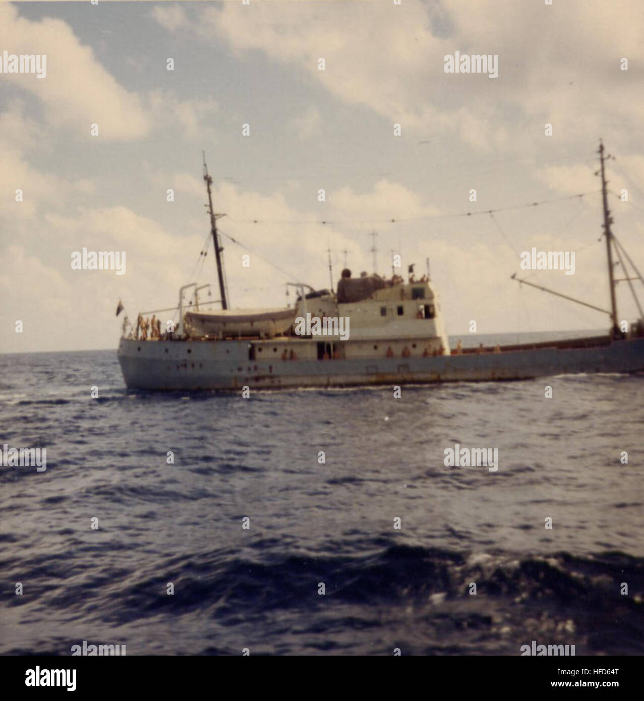 Soviet intelligence gathering trawler Gidrofon, a photo from aboard USS ...