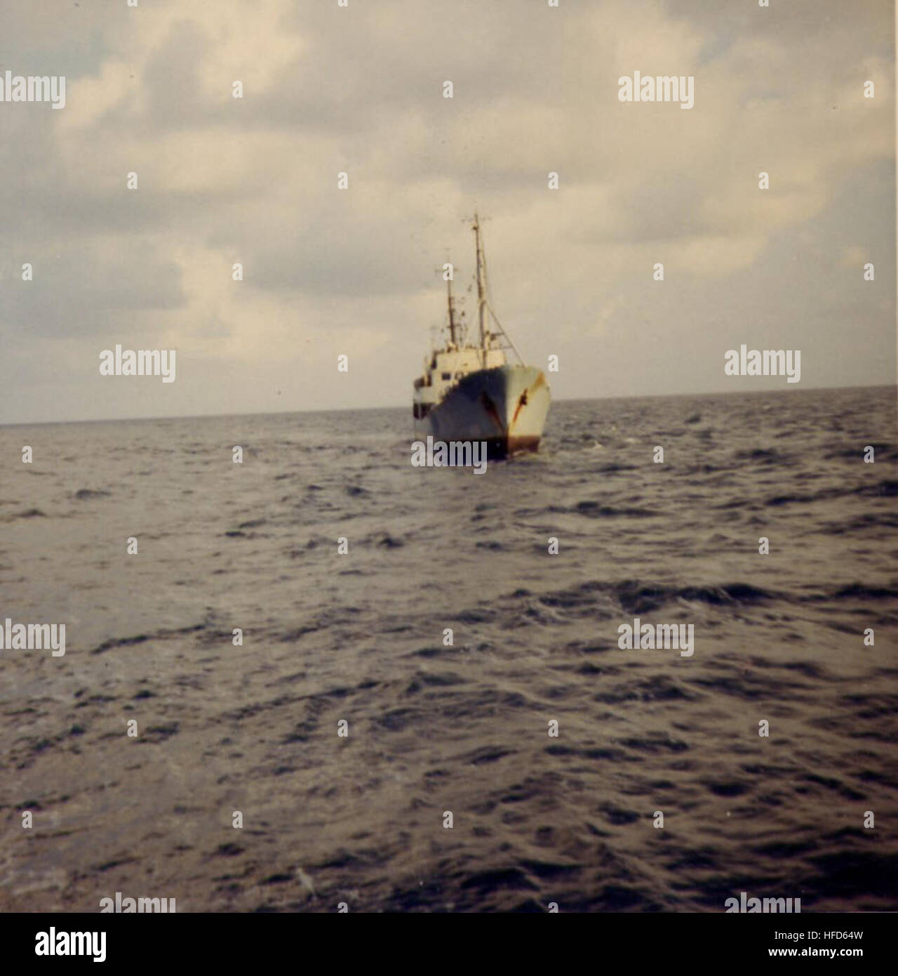Soviet intelligence gathering trawler Gidrofon, a photo from aboard USS ...