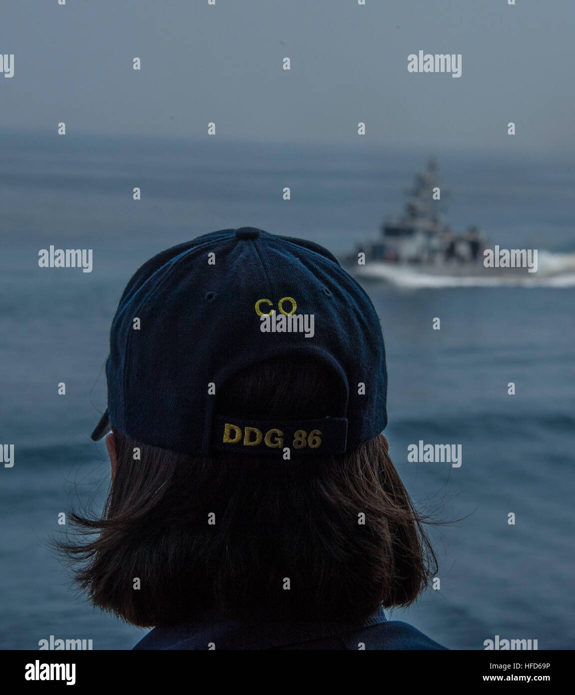 Cmdr. Jill Cesarai, commanding officer of the guided-missile destroyer ...