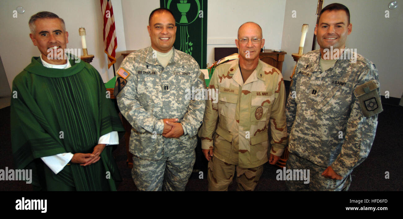 From left to right: Joint Task Force chaplains, Navy Cmdr. Sal Aguilera ...