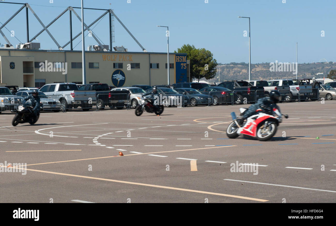 Sailors from USS San Francisco (SSN-711) attend the Military Sport Bike ...