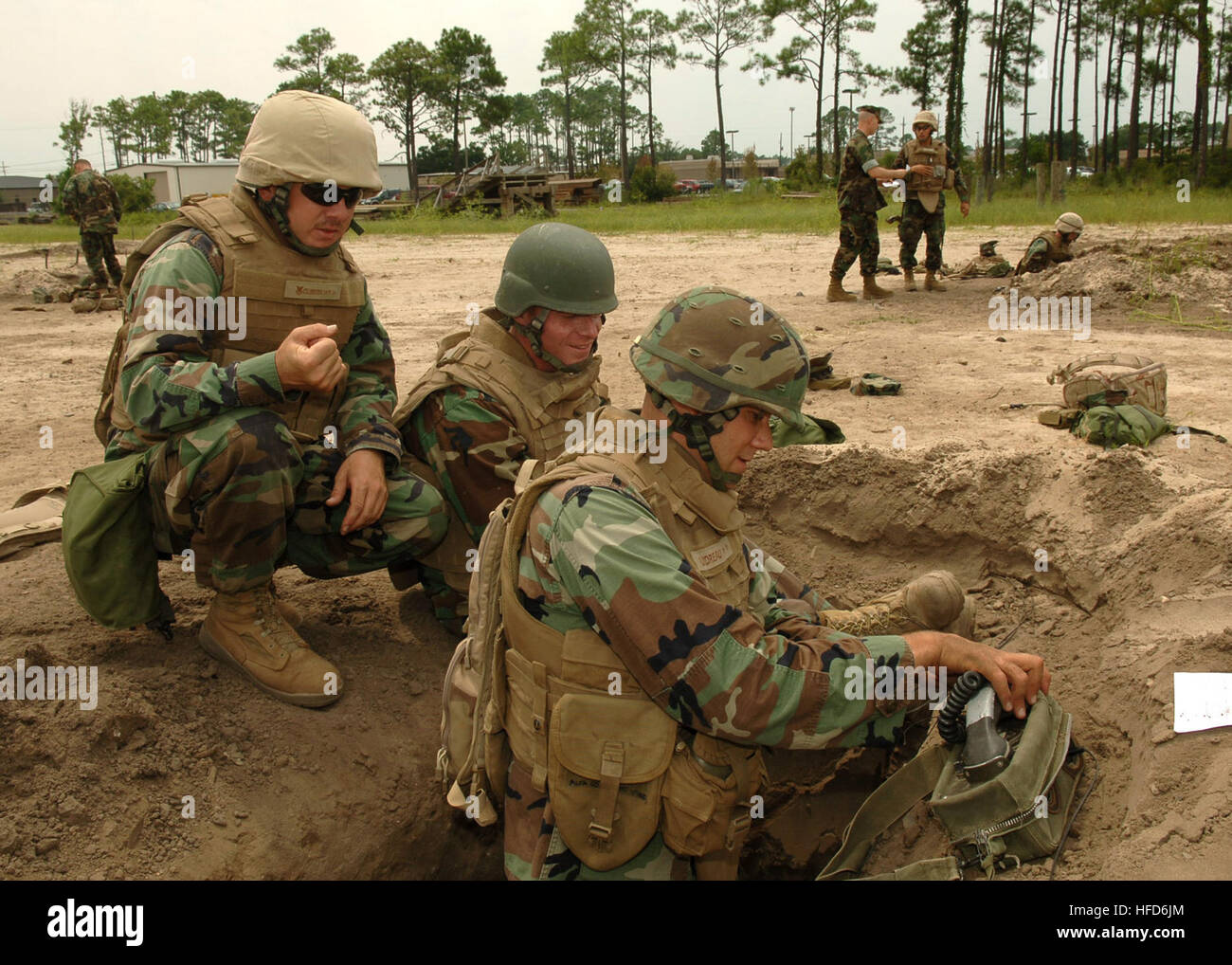 Seabees assigned to Naval Mobile Construction Battalion 133 set up ...