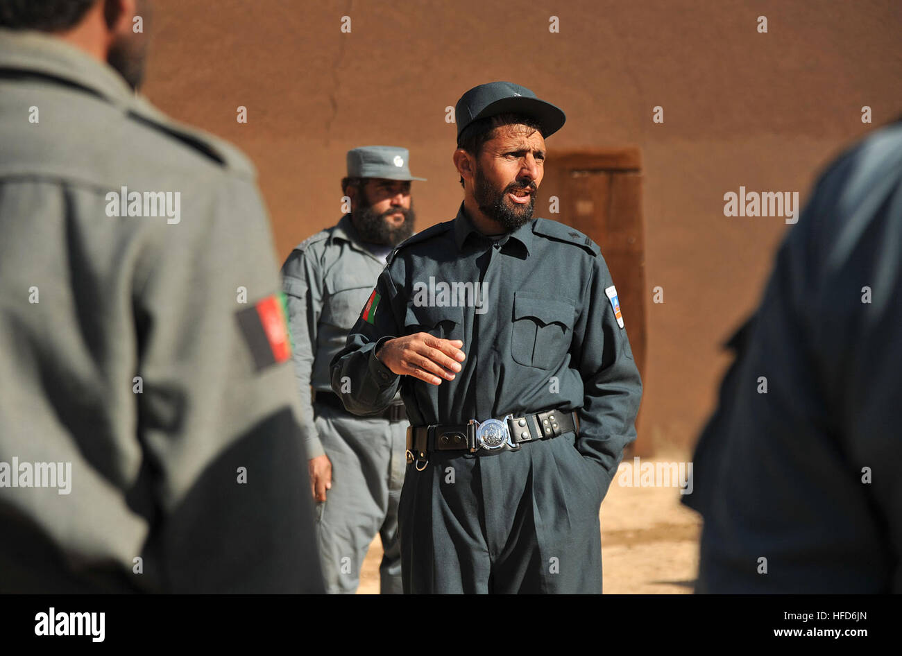 The Afghan Local Police chief, talks to recruits at the ALP academy in ...