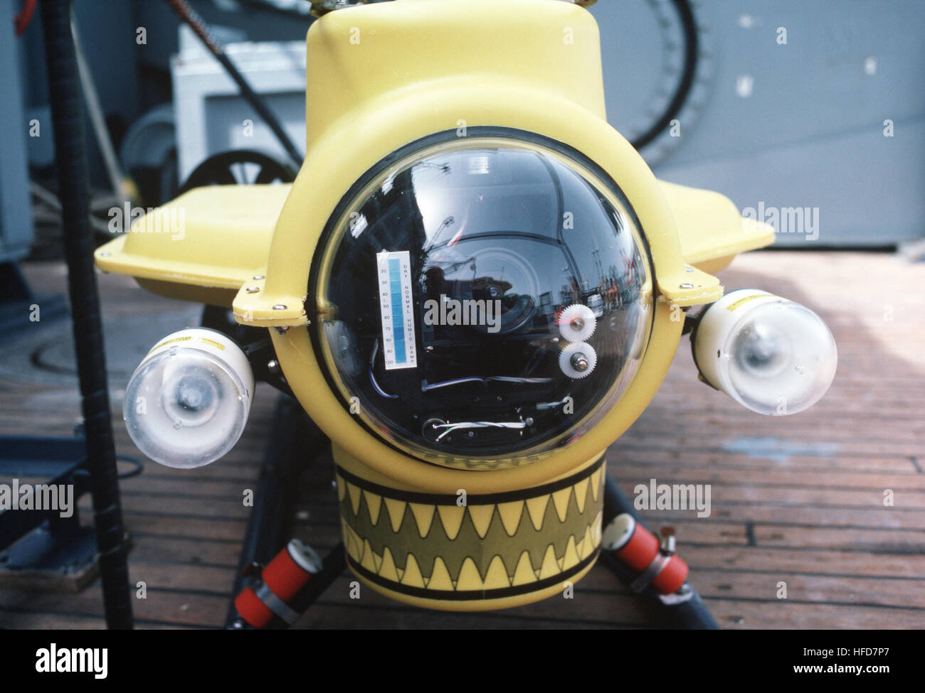 A close-up view of the Super Sea Rover, a romote control mine-seeking ...