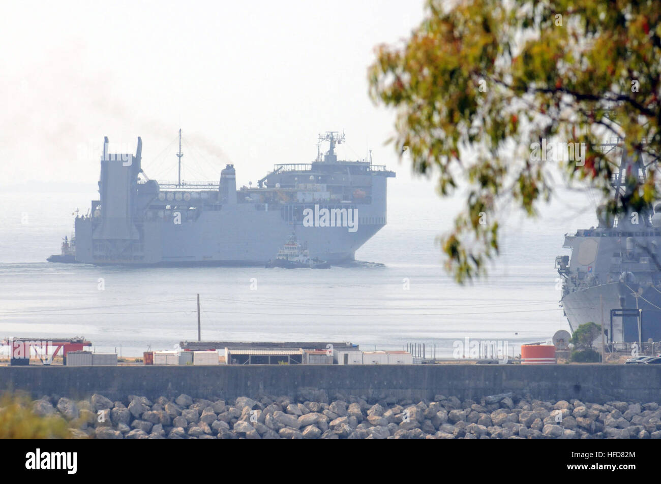 The container ship MV Cape Ray (T-AKR 9679) departs from Naval Station ...