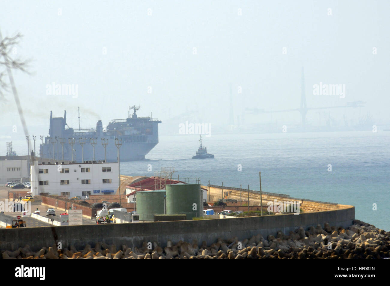 The container ship MV Cape Ray (T-AKR 9679) exits the harbor at Naval ...