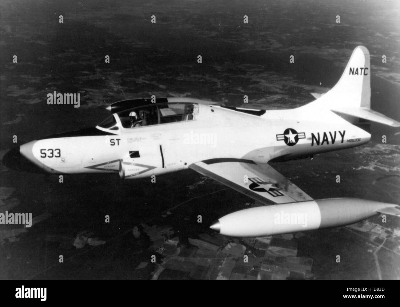 A T-1A trainer aircraft in flight at the Naval Air Training Command ...