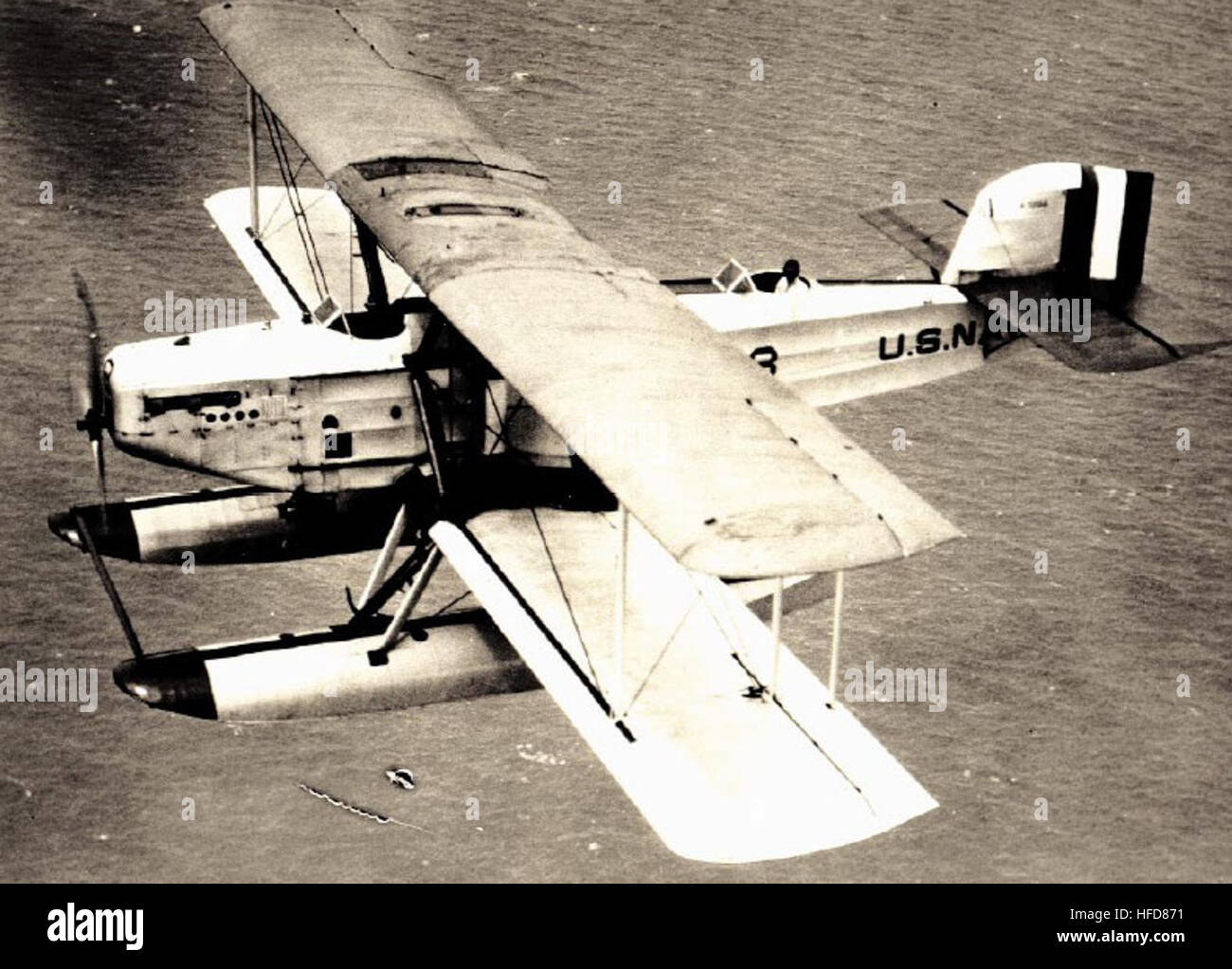 A TBM training airframe is displayed upright aboard USS Ticonderoga ...