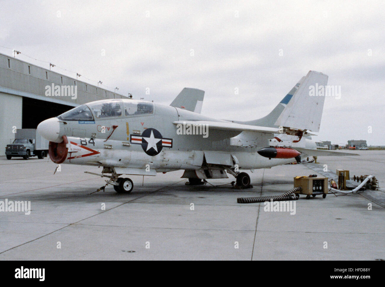 A TA-7C Corsair II aircraft is captured at Pacific Missile Test Center ...