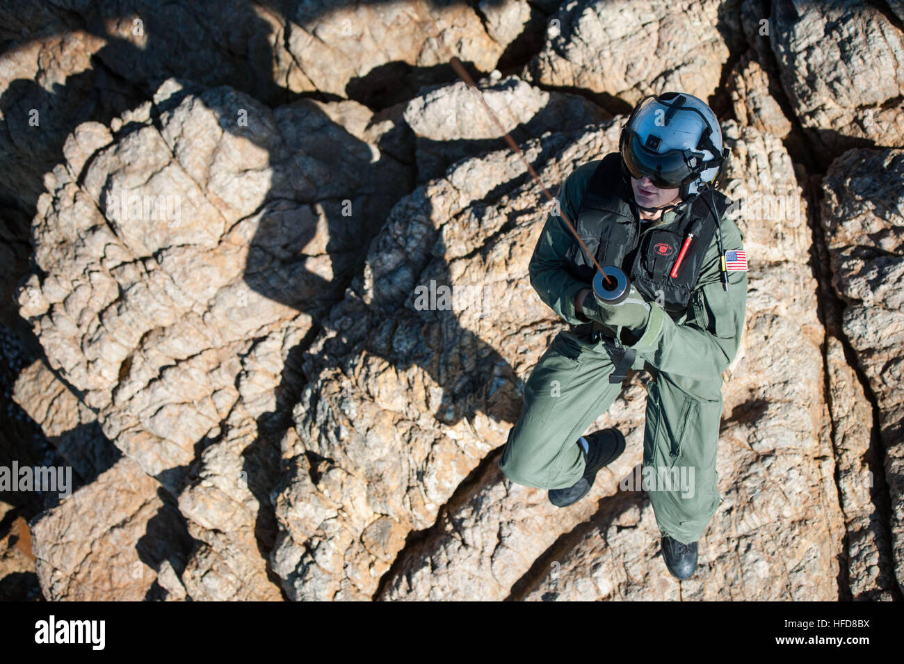 Naval Air Crewmen 3rd Class Beau Delis, assigned to Helicopter Sea ...