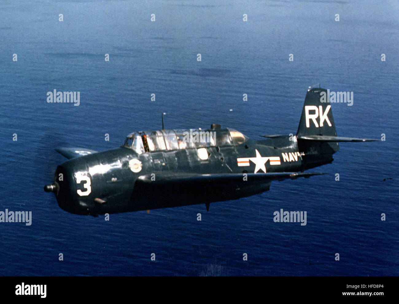 TBM-3R in flight off Korea Stock Photo - Alamy