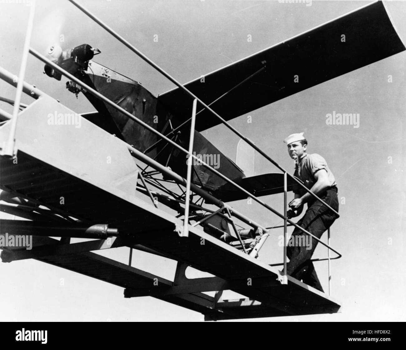 A TDD drone is launched from a catapult on the USS Wyoming (AG-17) in ...