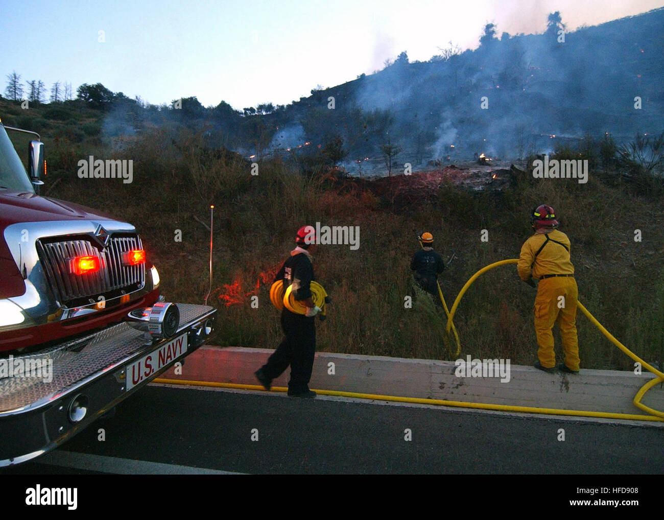 070824-N-0780F-001 LAKKI, Crete, Greece (Aug. 24, 2007) - Firefighters ...