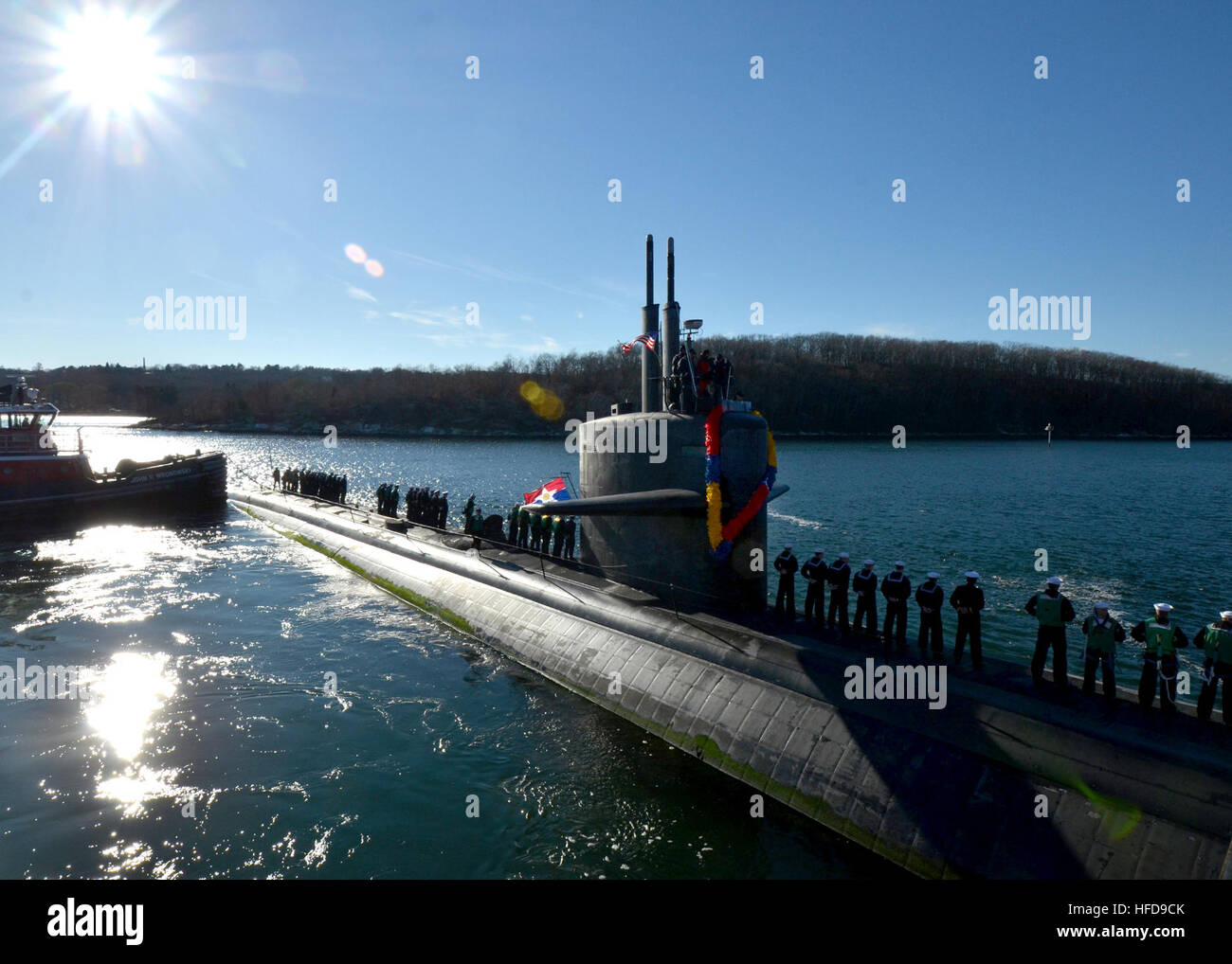 The attack submarine USS Dallas (SSN 700) returns to Naval Submarine ...