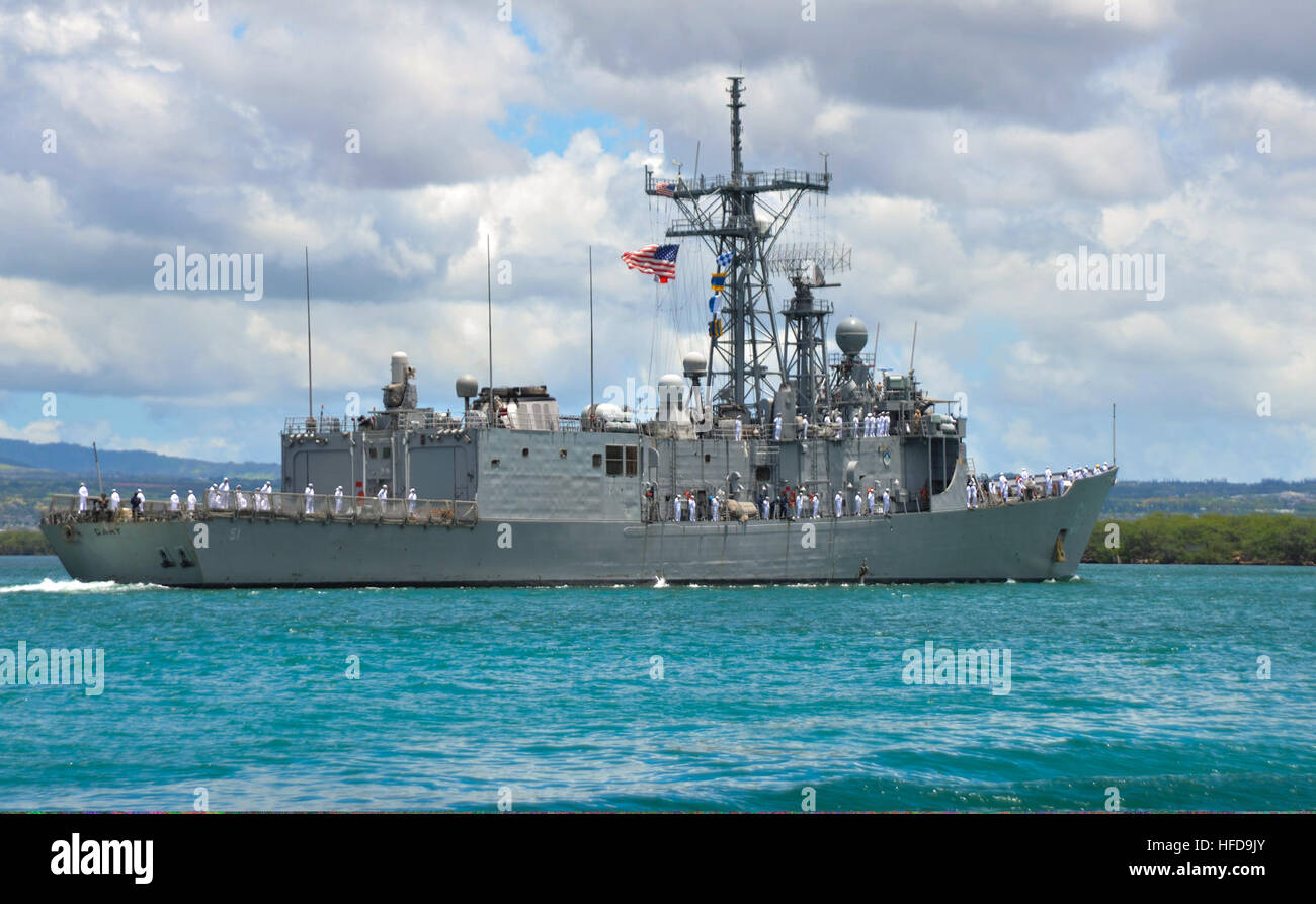 The guided missile frigate USS Gary (FFG 51) arrives at Joint Base ...