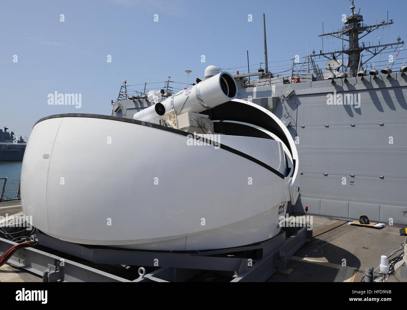 The Laser Weapon System (LaWS) aboard USS Dewey (DDG 105) in San Diego ...