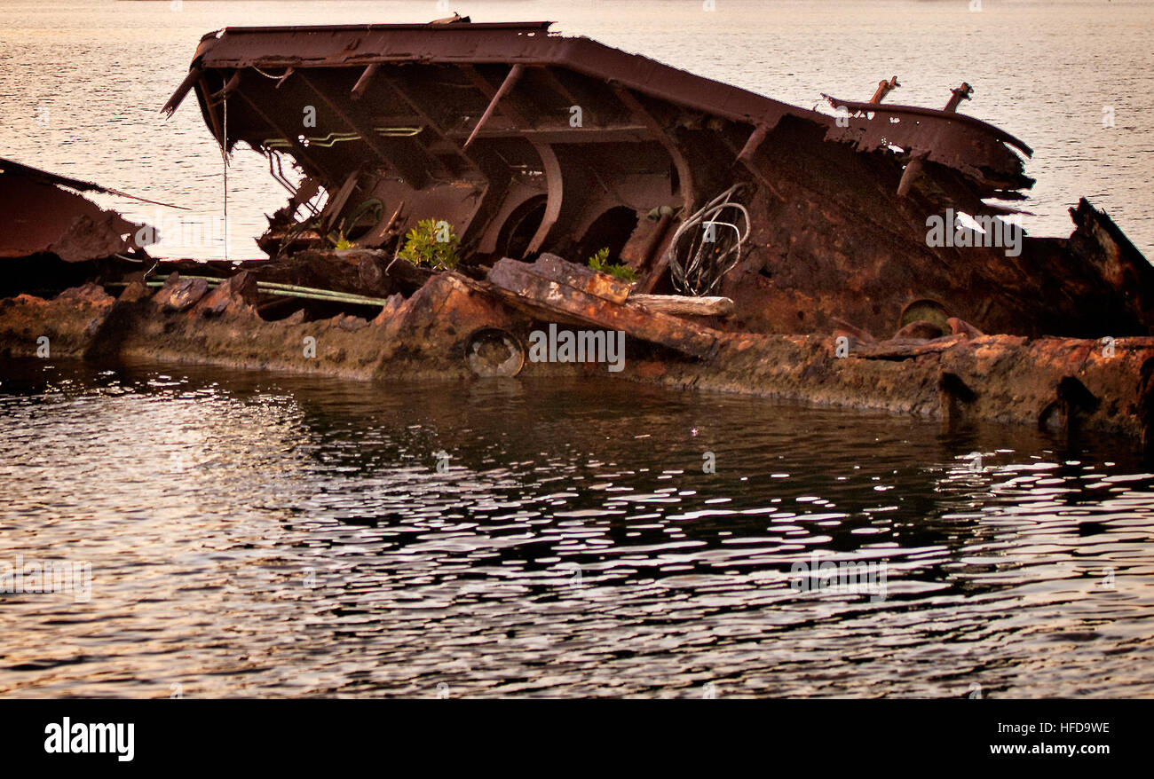 Sunk During The Attack On Pearl Harbor High Resolution Stock ...