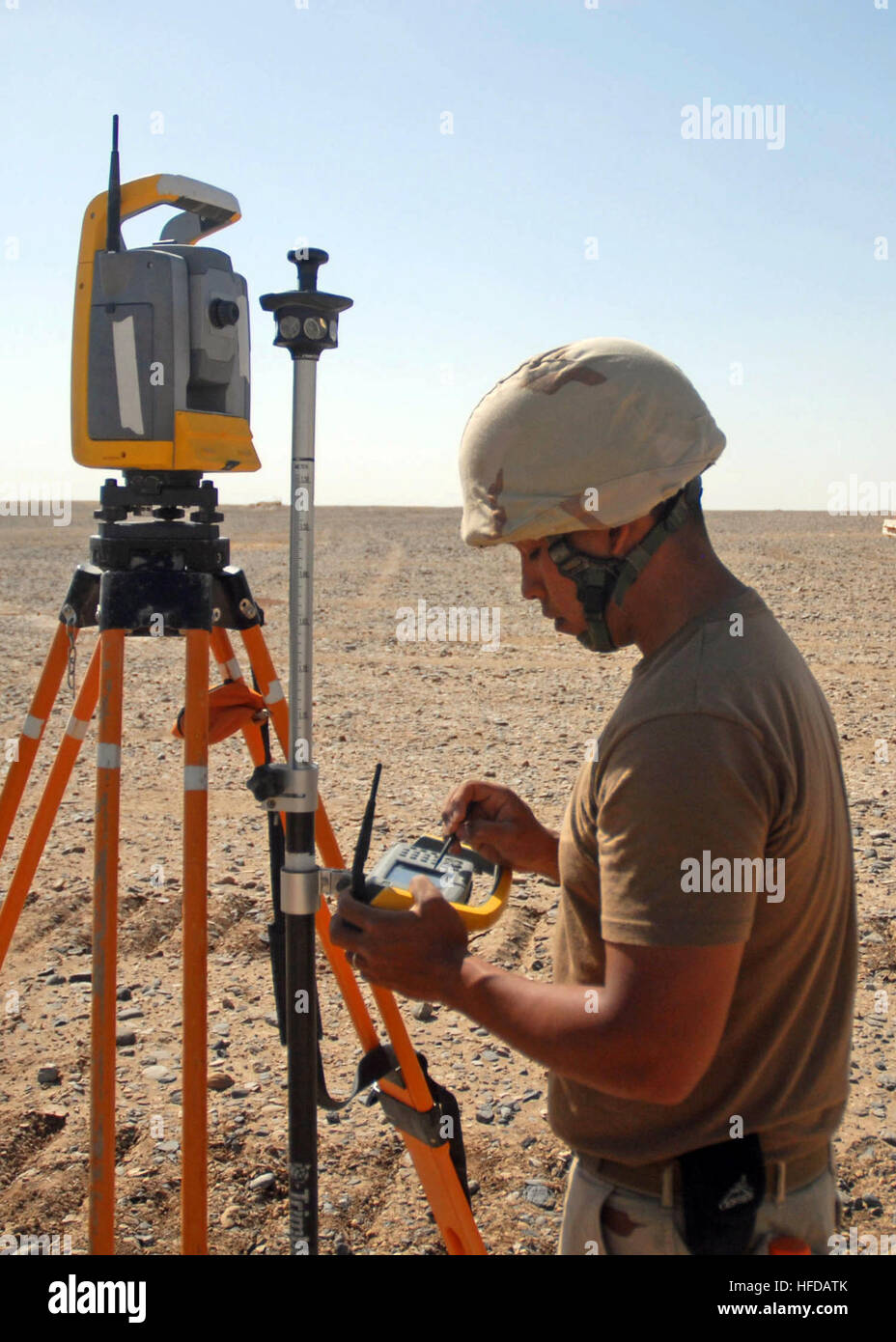 Syncs the base controller on trimble s 6 robotic surveying hi-res stock ...