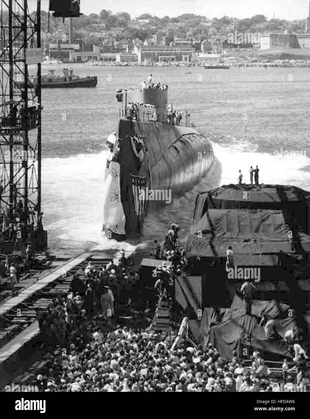 The Triton SSRN-586 submarine is launched, demonstrating naval ...