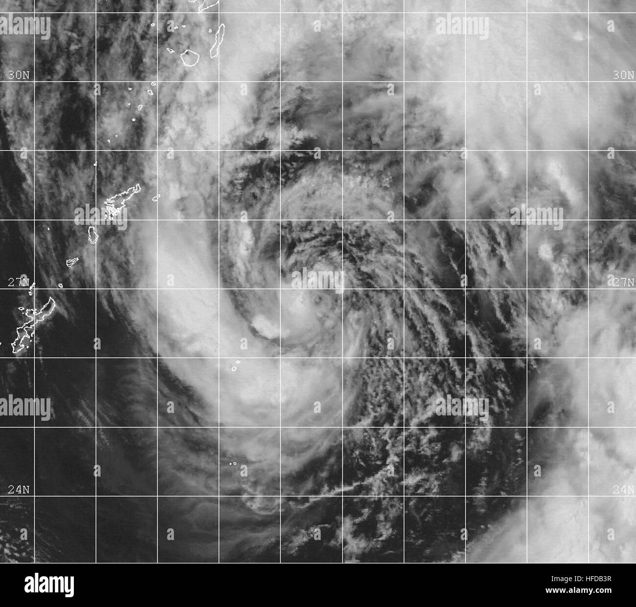 Tropical cyclone satellite Black and White Stock Photos & Images - Alamy