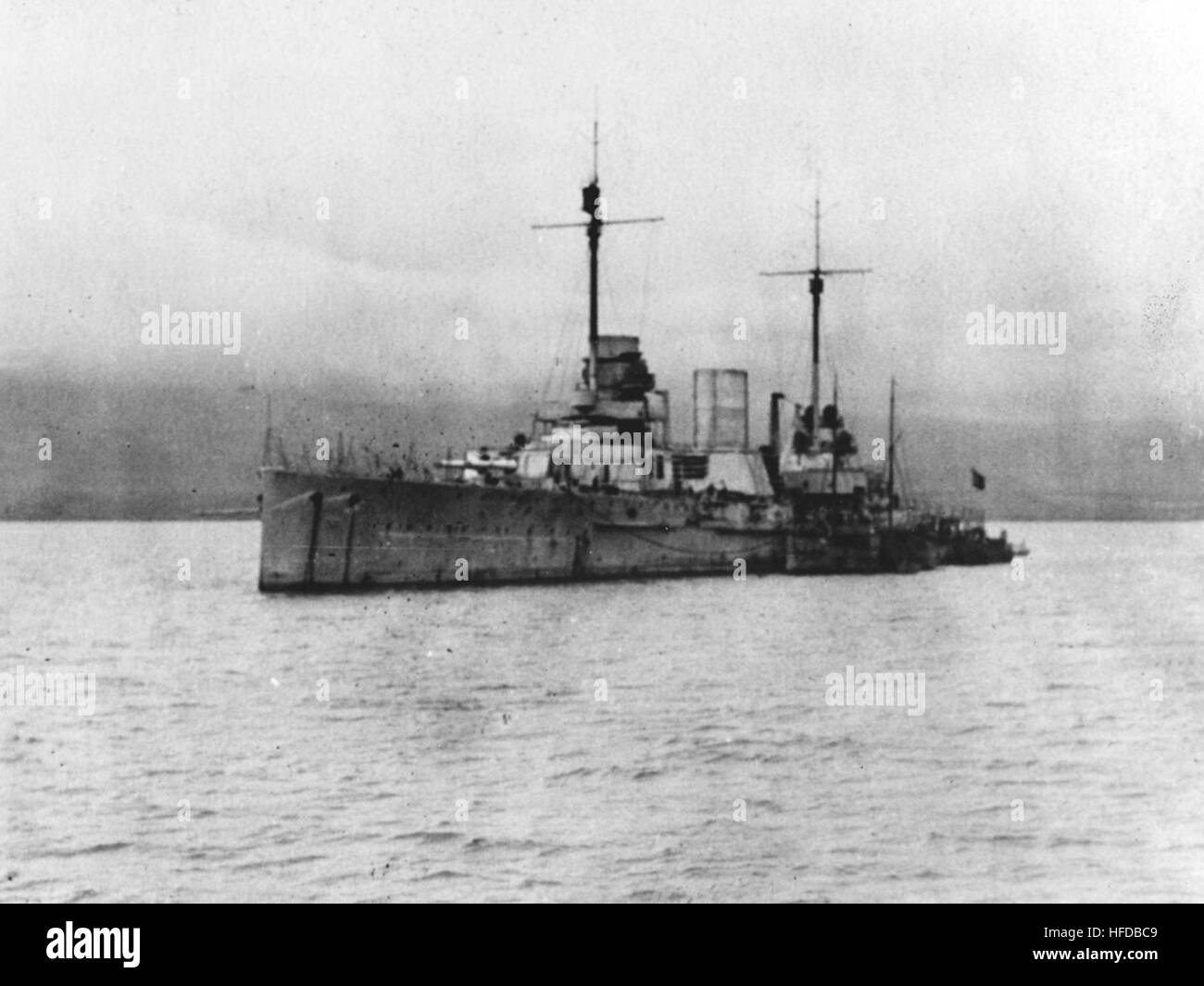 The Turkish battlecruiser Yavuz is pictured in the Sea of Marmora ...