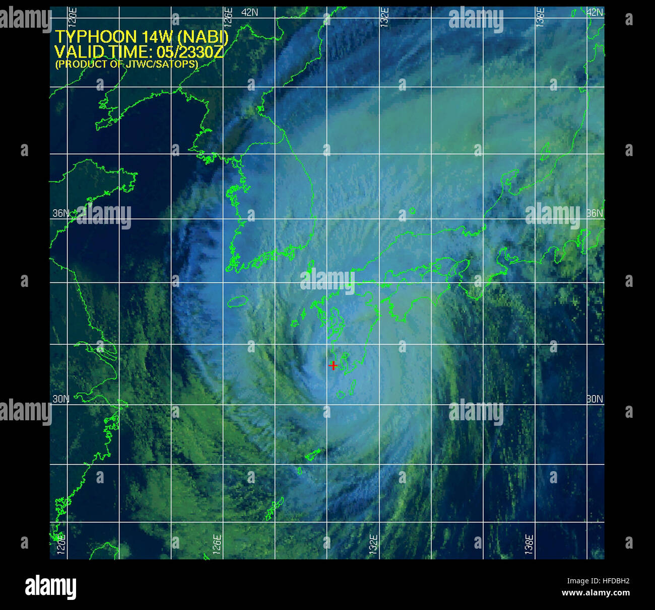 Typhoon 14W (Nabi) 200509052330 Stock Photo - Alamy