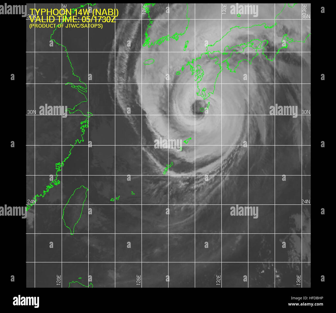 Typhoon 14W (Nabi) 200509051730 Stock Photo - Alamy