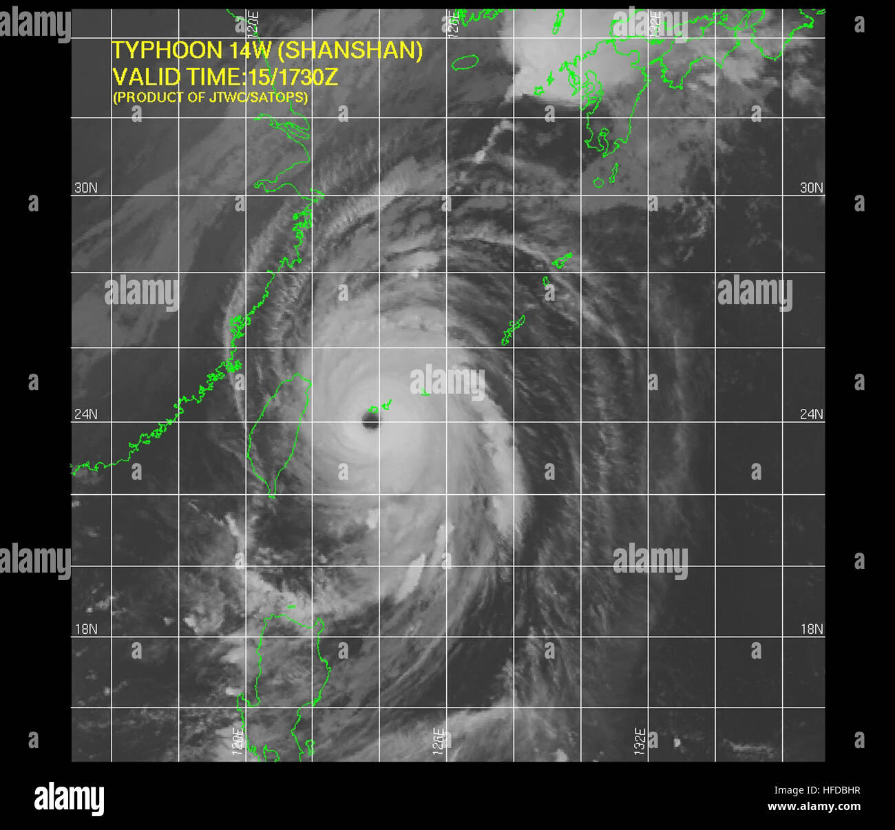 Typhoon 14W (Shanshan) 2006-09-15 17-30Z Stock Photo - Alamy
