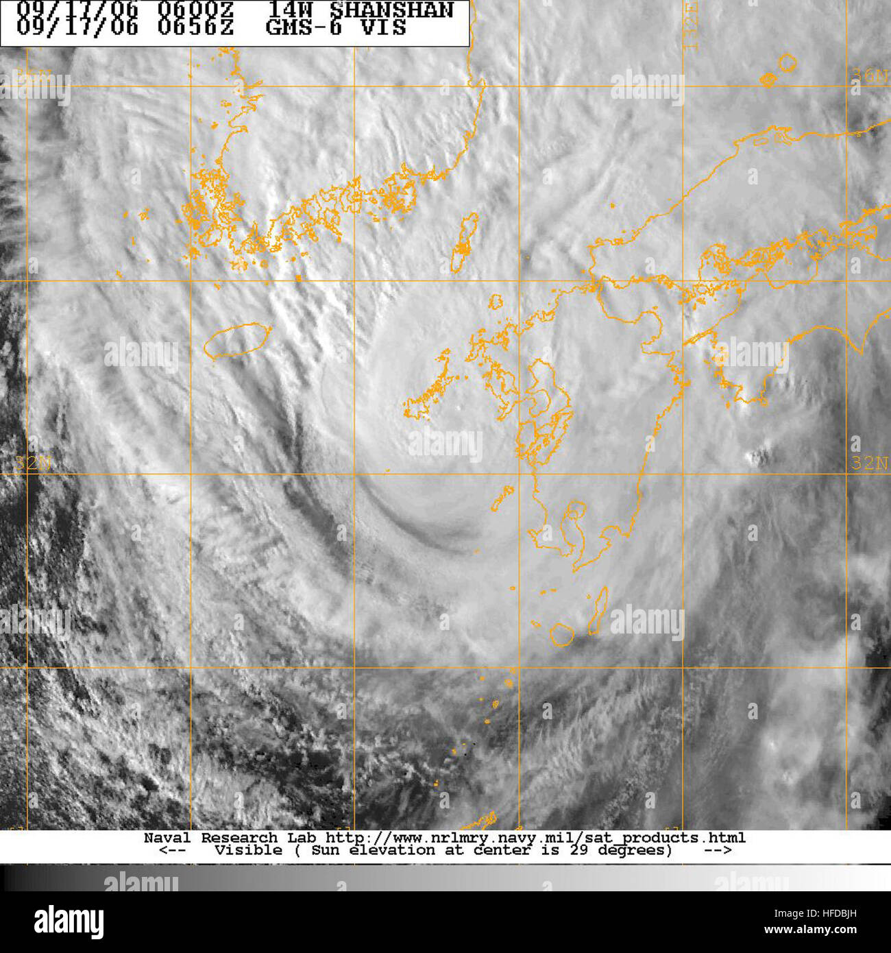 Typhoon 14W (Shanshan) 2006-09-17 06-56 Stock Photo - Alamy