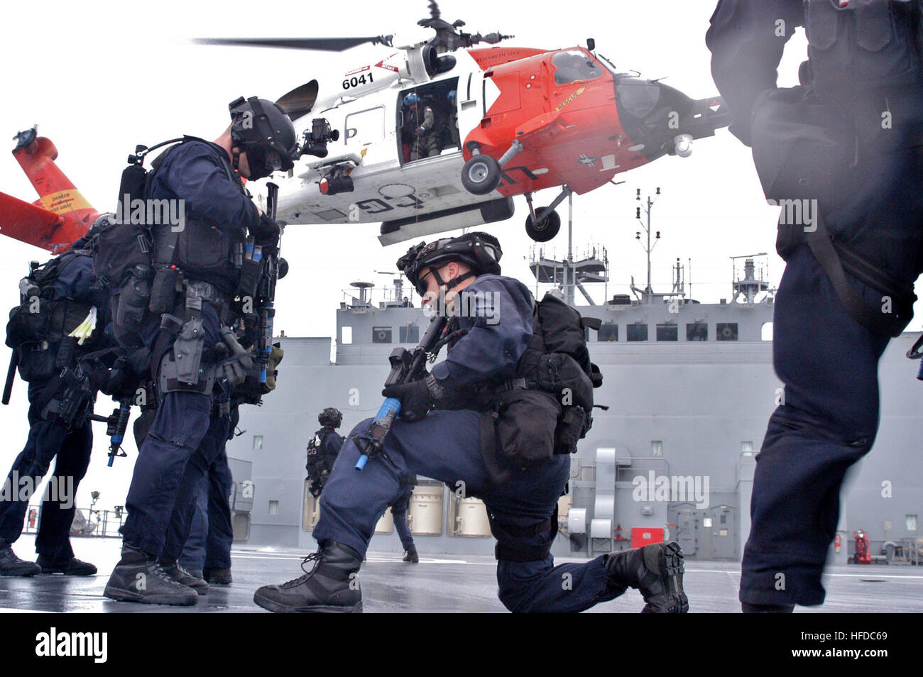 Coast Guard Maritime Security Response Team members depart USNS Sisler ...