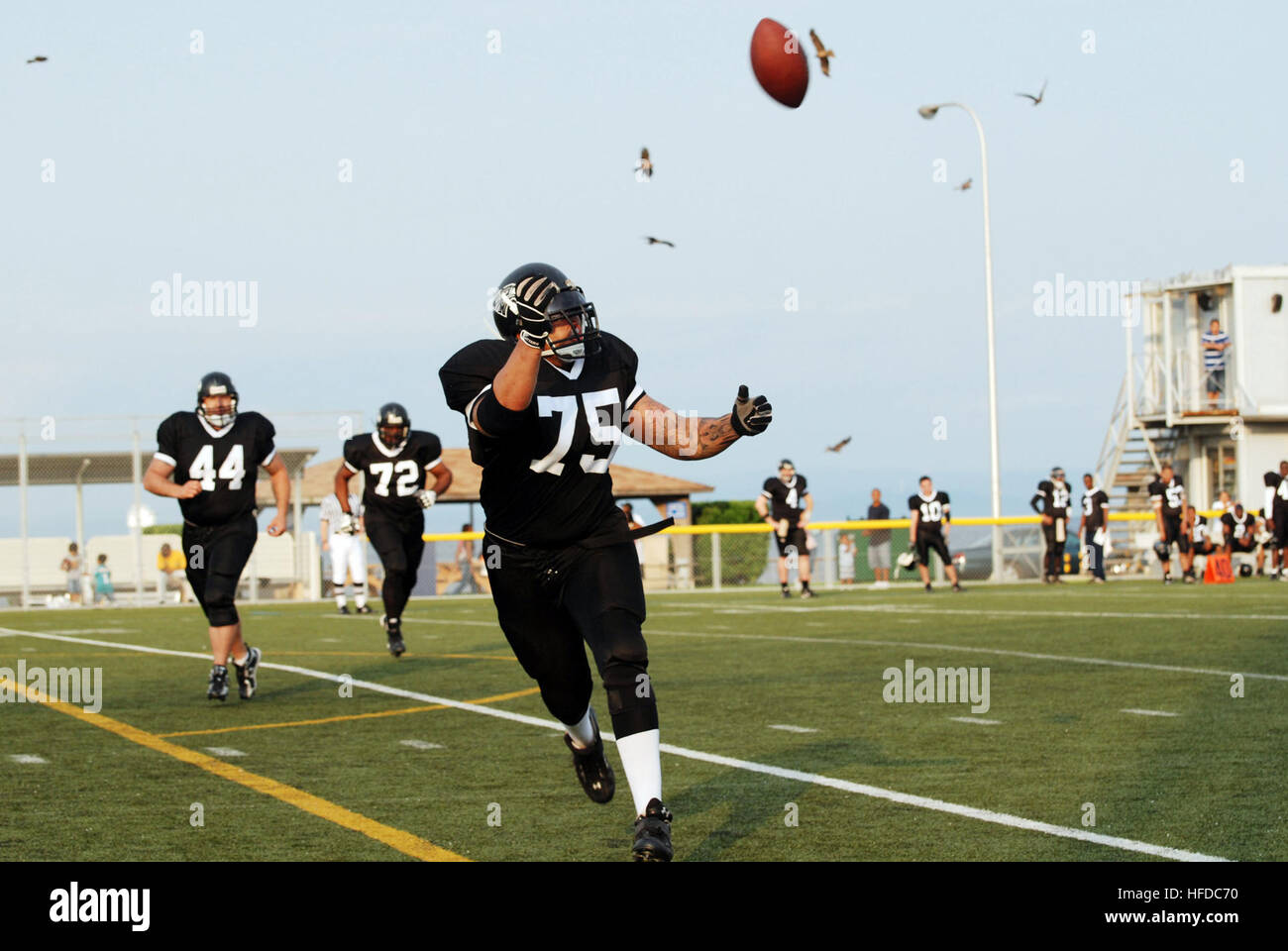 Yokosuka Seahawks defensive end Glenn Roscoe (#75), assigned to the ...