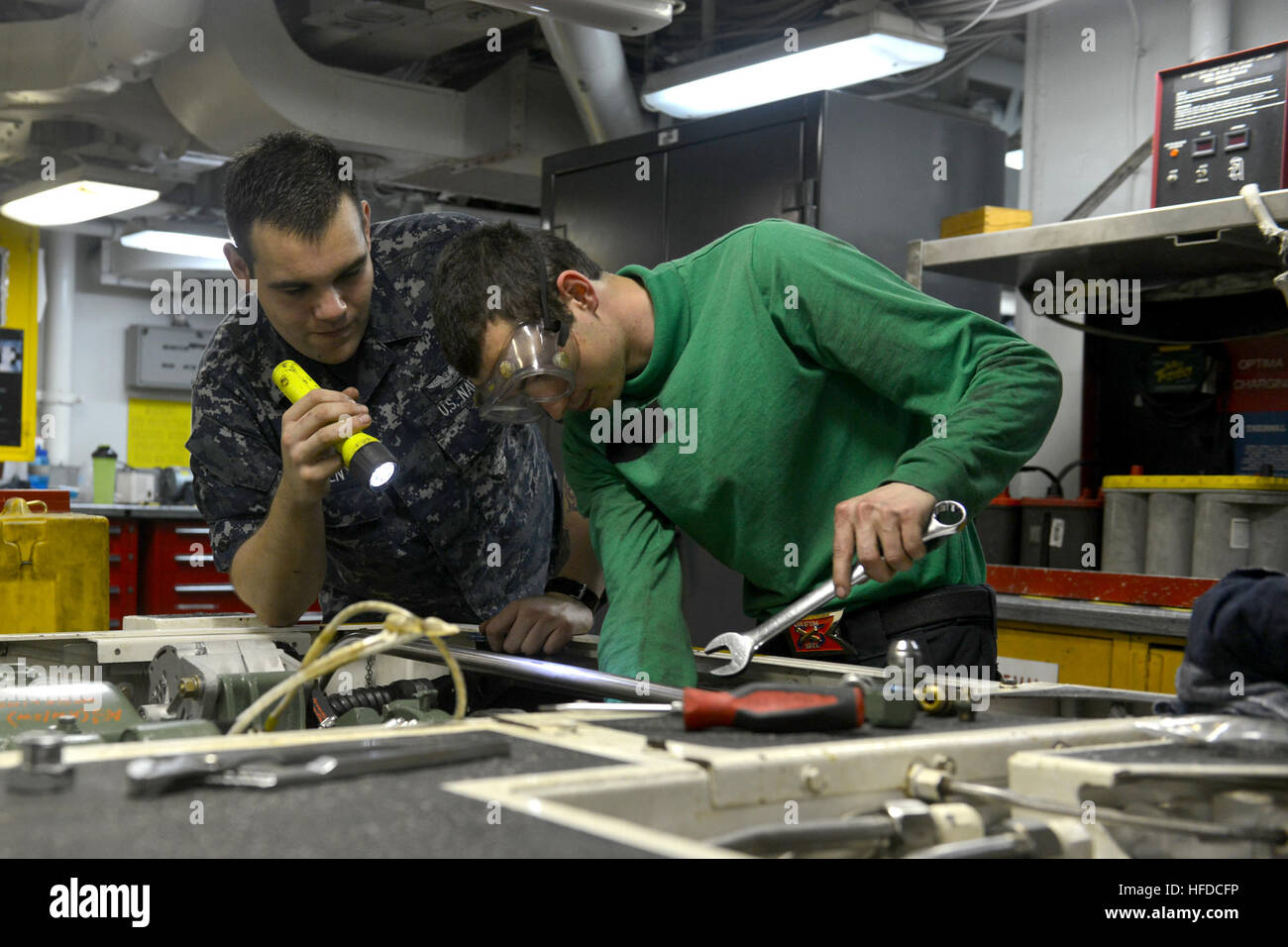 U.S. Navy Aviation Support Equipment Technician Airmen Christopher ...