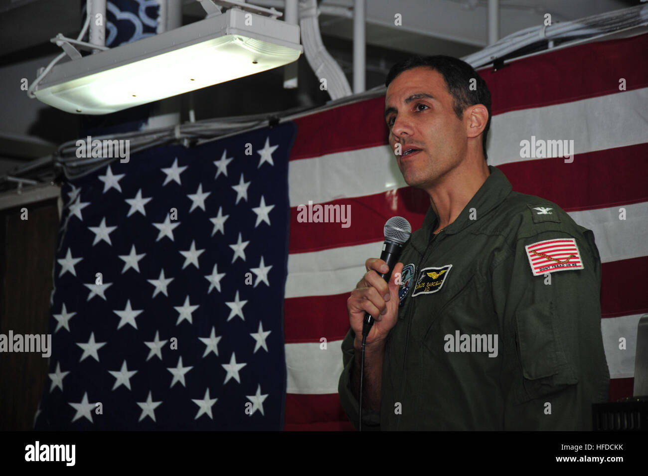 U.S. Navy Capt. Carlos Sardiello, the executive officer of the aircraft ...