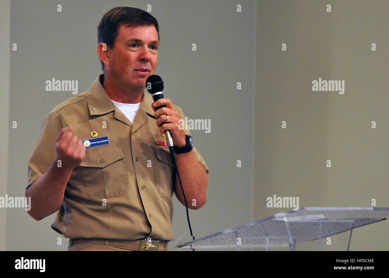U.S. Navy Capt. Steve McAlearney, the commander of Naval Air Station ...