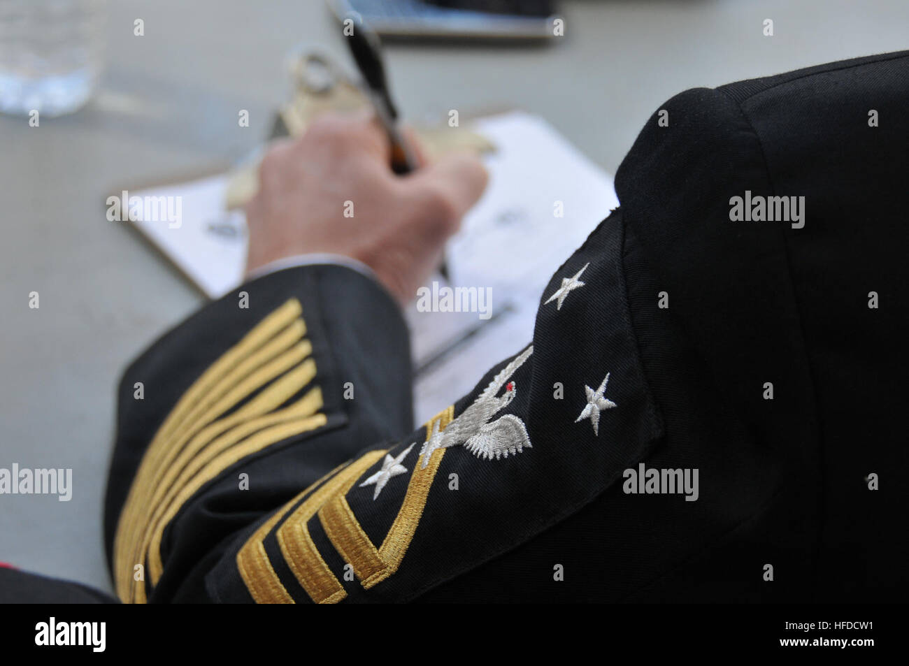U.S. Navy Command Master Chief Paul Corey, the command master chief of ...