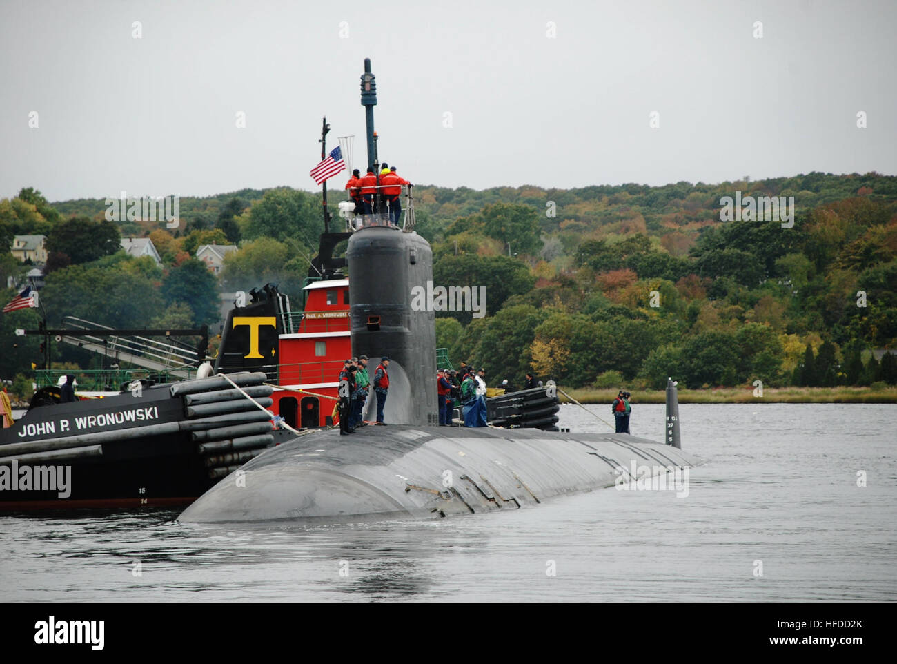 The attack submarine USS Virginia SSN 774 departs Naval Submarine Base ...