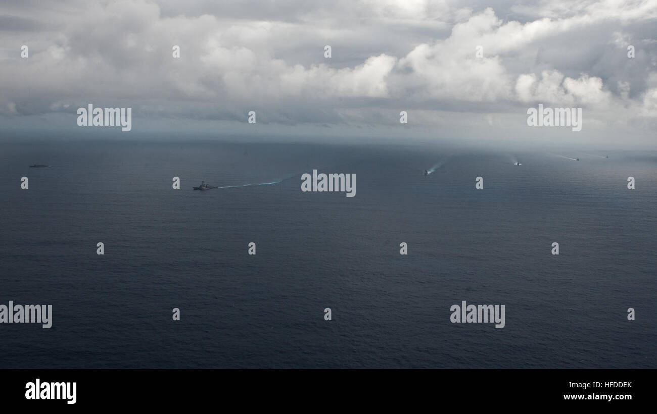 U.S. Navy ships with Destroyer Squadron (DESRON) 26 transit the ...