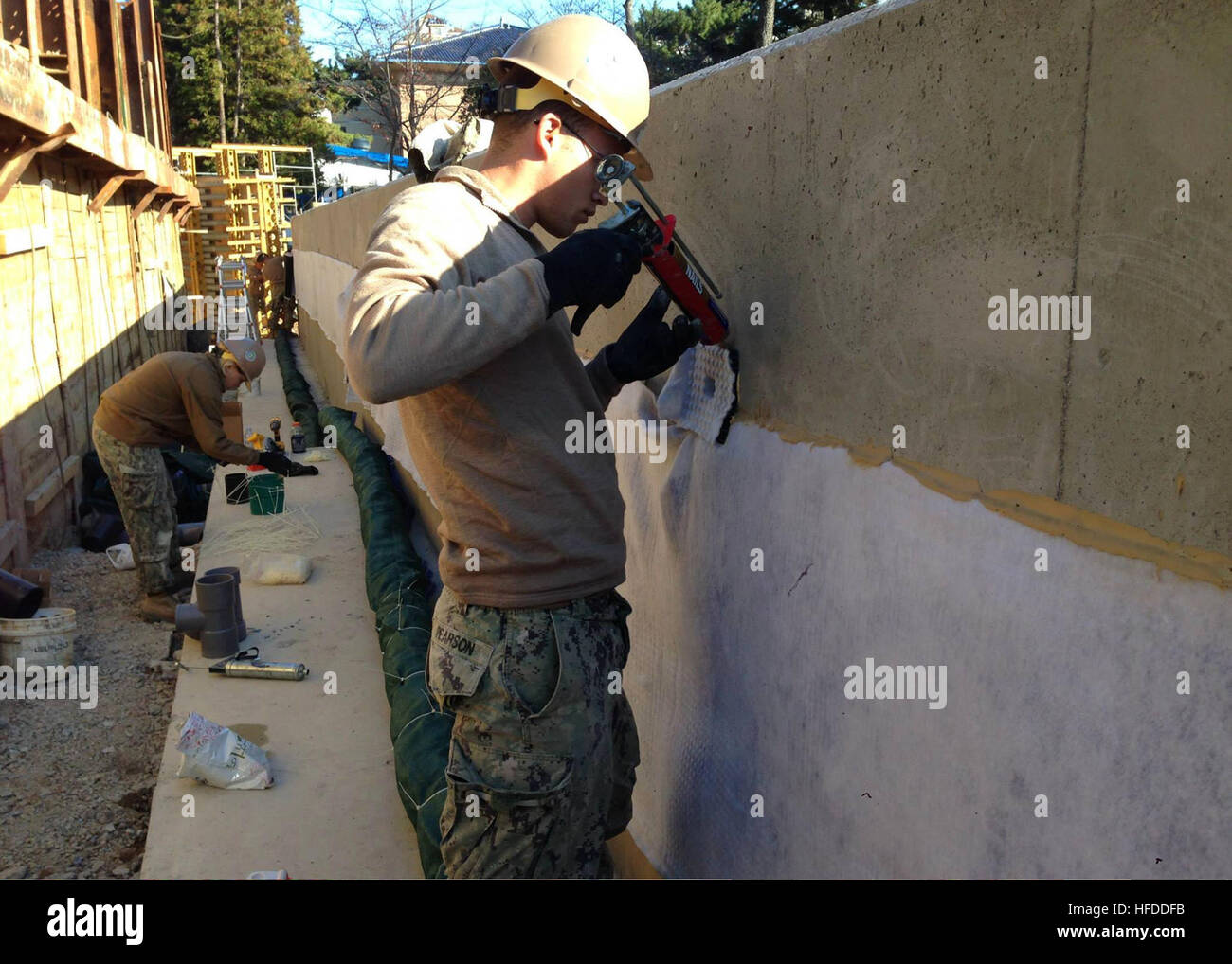 U.S. Navy Utilitiesman Constructionman Gage Pearson, assigned to Naval ...