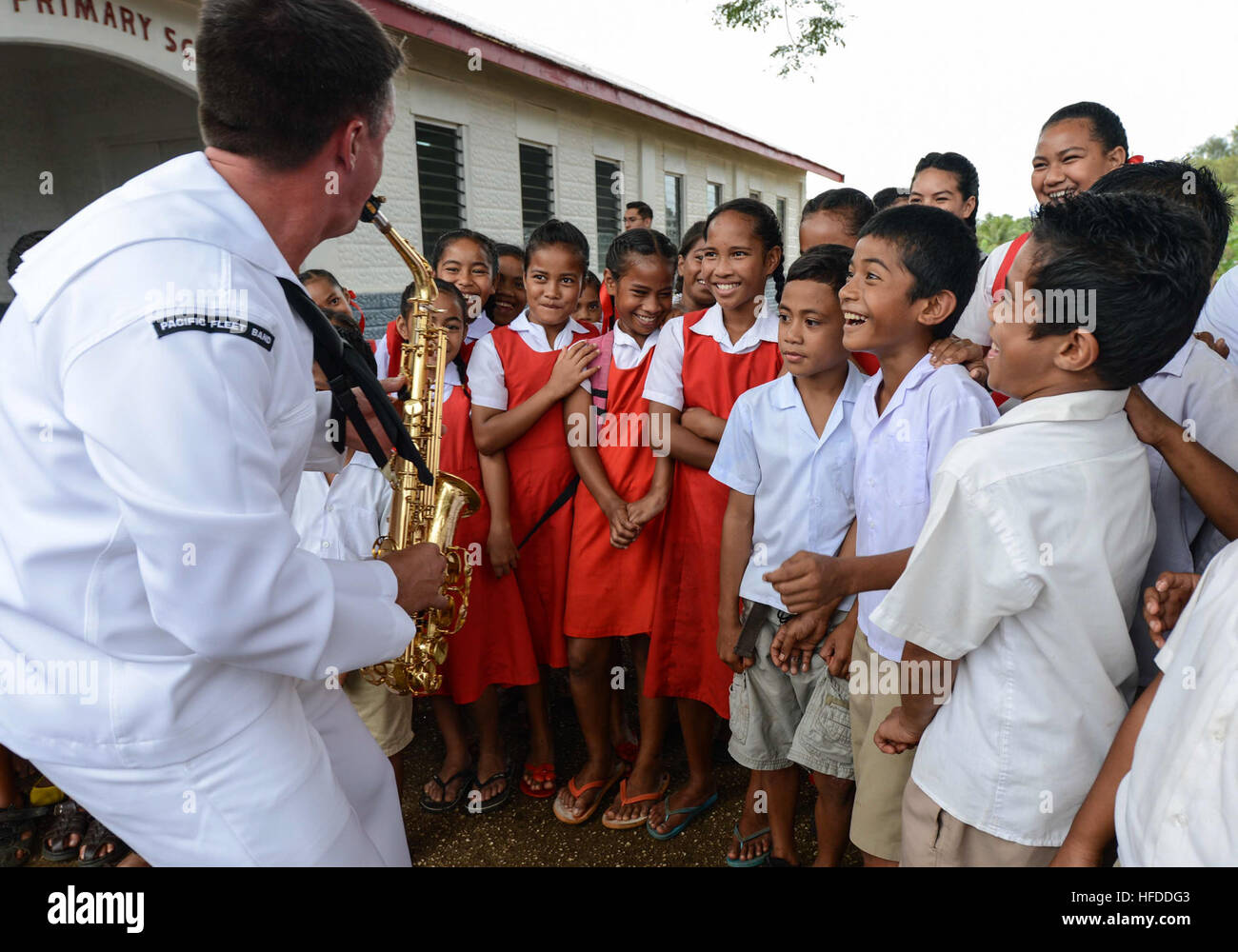 ATELE, Tonga (June 21, 2013) The U.S. Pacific Fleet Band performs for ...