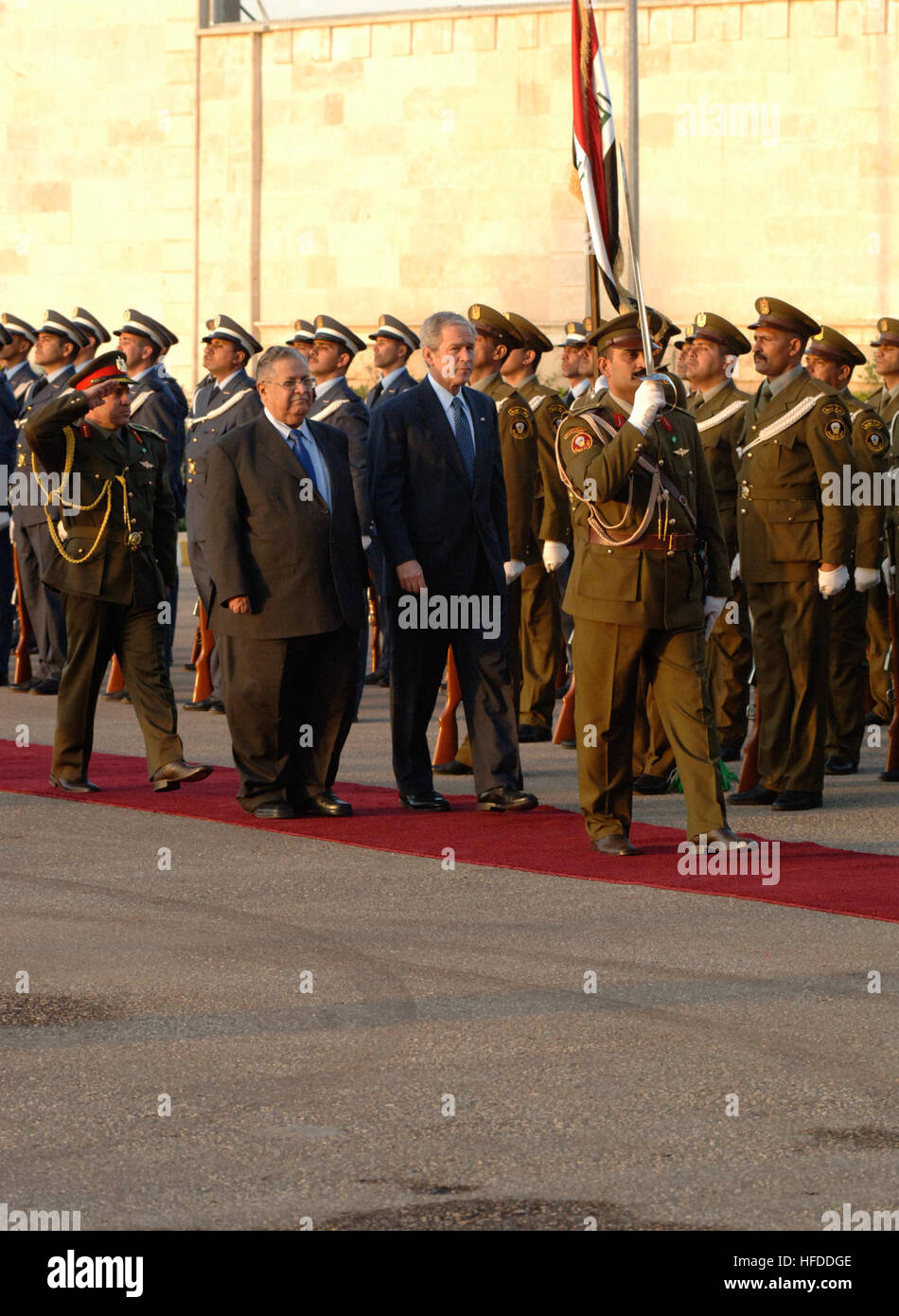 U.S. President George W. Bush and Iraqi president Jalal Talabani are ...