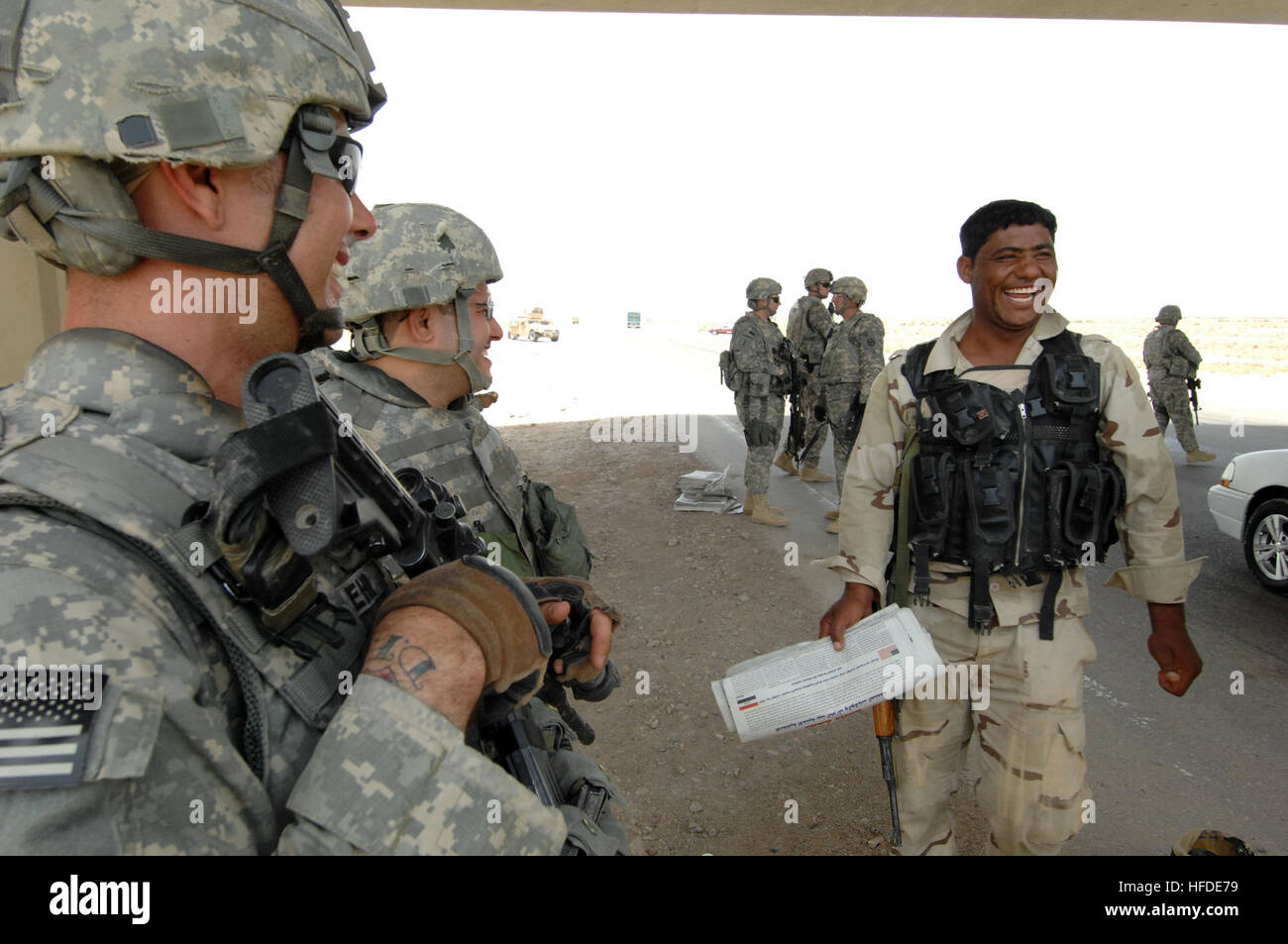 U.S. Soldiers with 1-150th Armored Reconnaissance Squadron, 30th Heavy ...