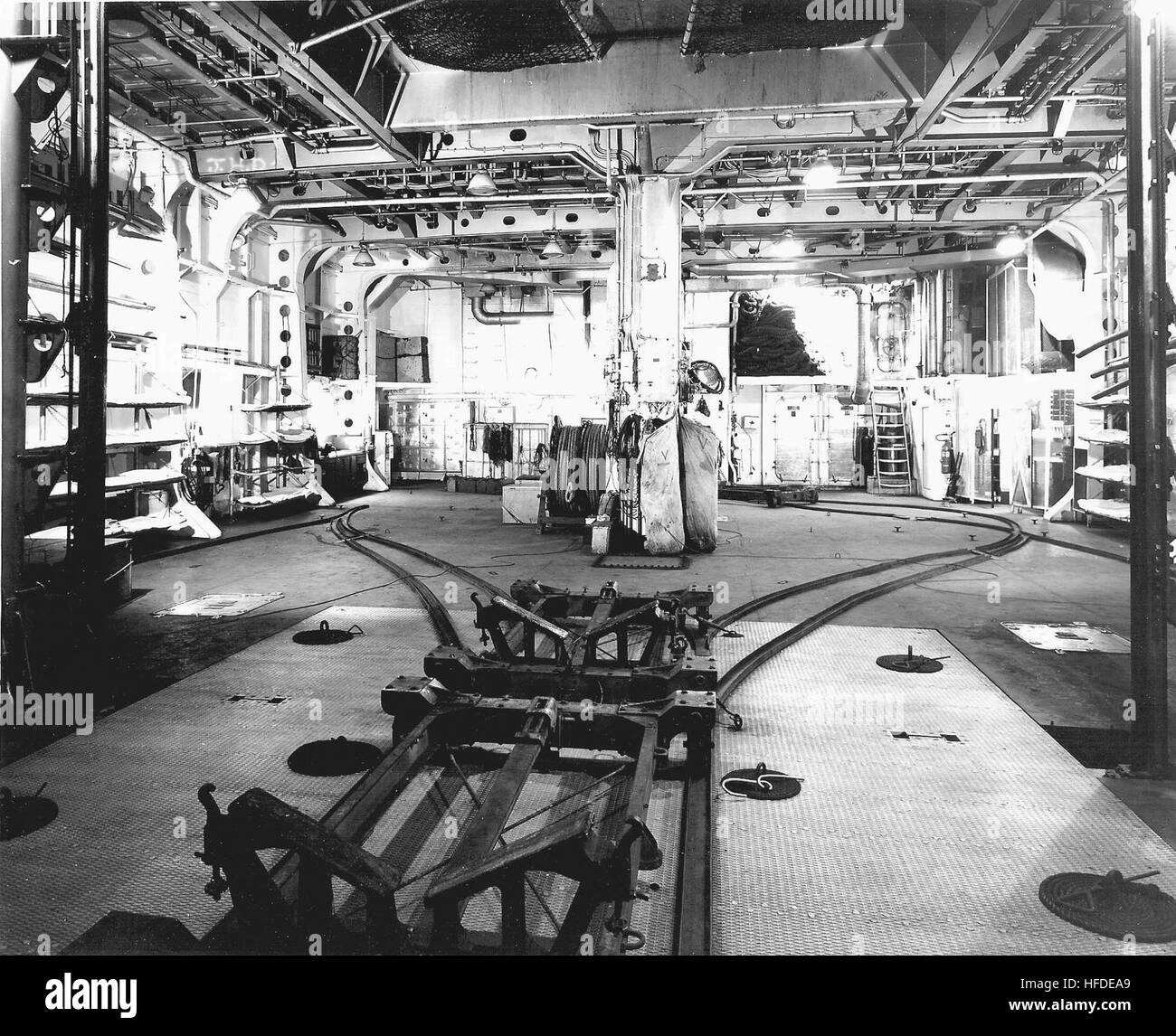 Crew aboard aircraft carrier Black and White Stock Photos & Images - Alamy