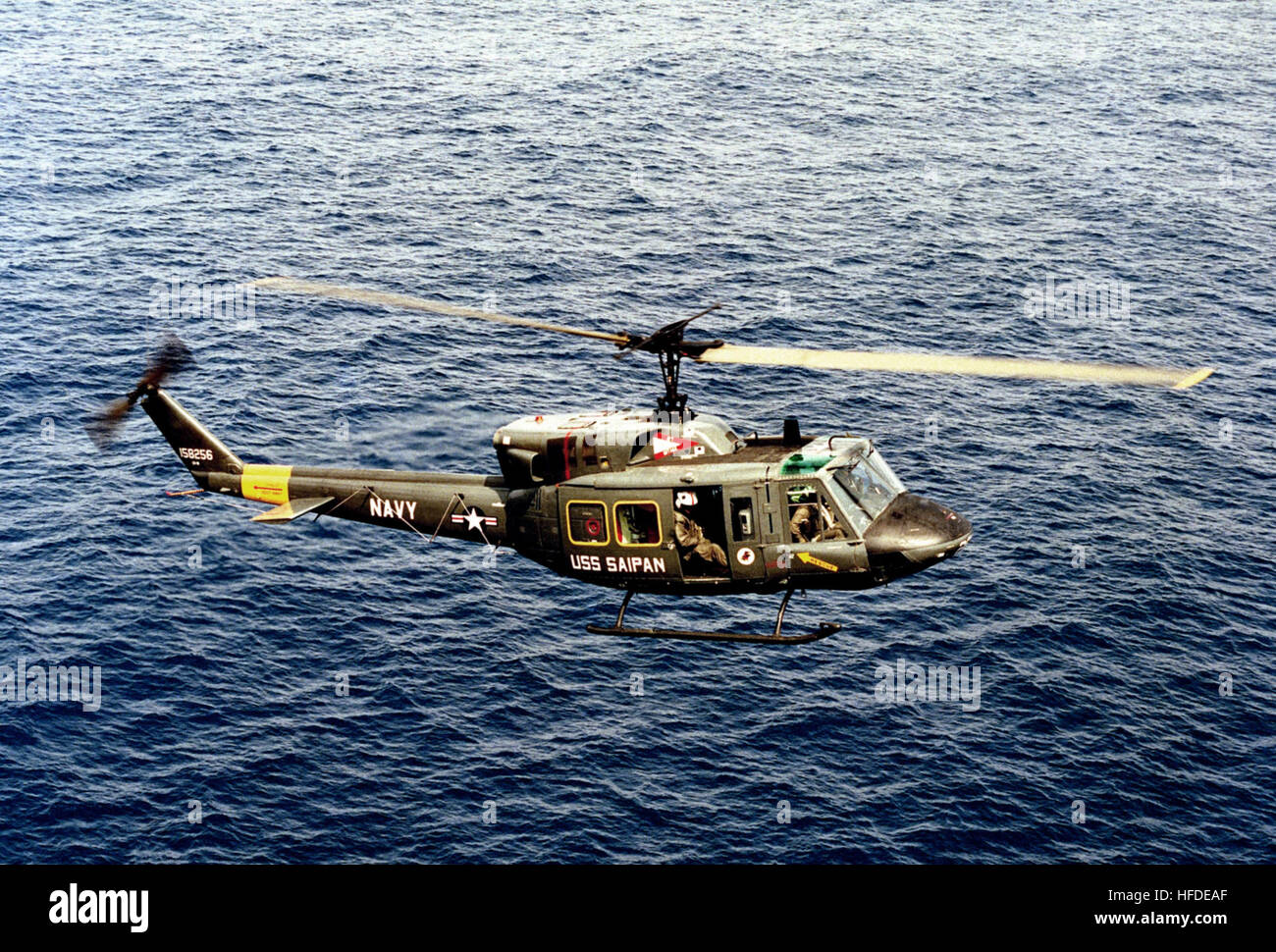 UH-1N from USS Saipan (LHA-2) in flight 1990 Stock Photo - Alamy