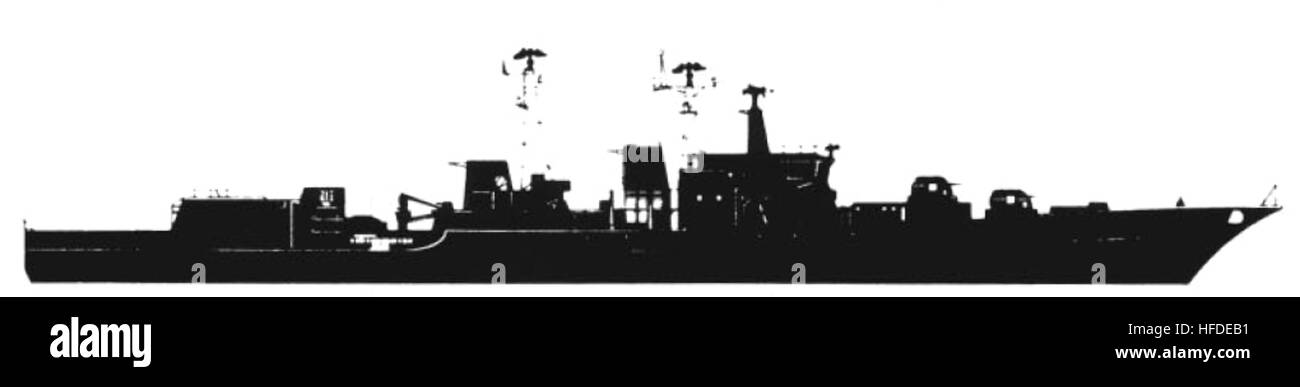 Udaloy-I-class destroyer profile 1987 Stock Photo - Alamy