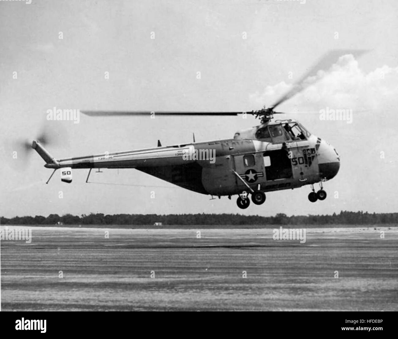 A UH-19F helicopter is positioned at Ellyson Field, illustrating early ...